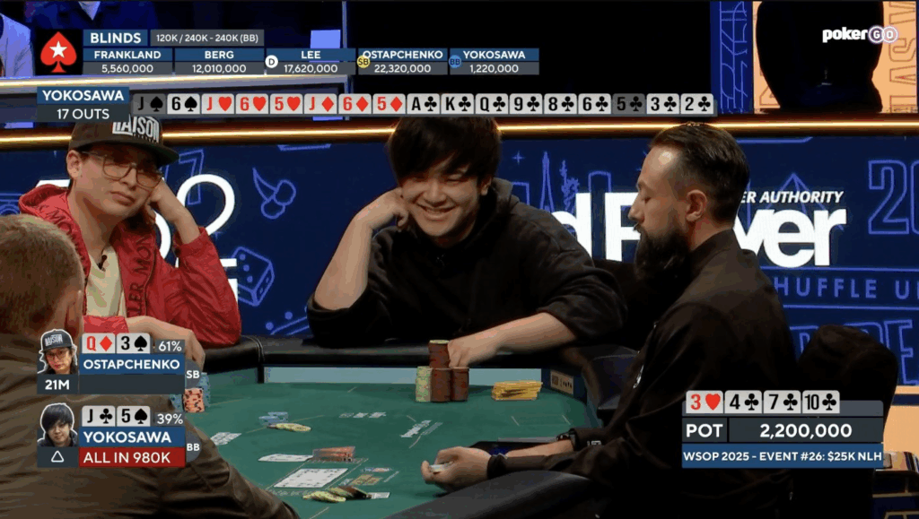 【WSOP2025】世界のヨコサワがWSOP Event #26: $25,000 High Rollerにて5位入賞！賞金$447,613獲得 | Pokertrend
